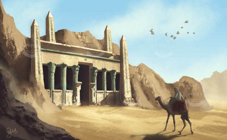 egyptian temple concept - Illustration price | Minty